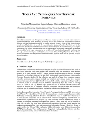 TOOLS AND TECHNIQUES FOR NETWORK FORENSICS | PDF