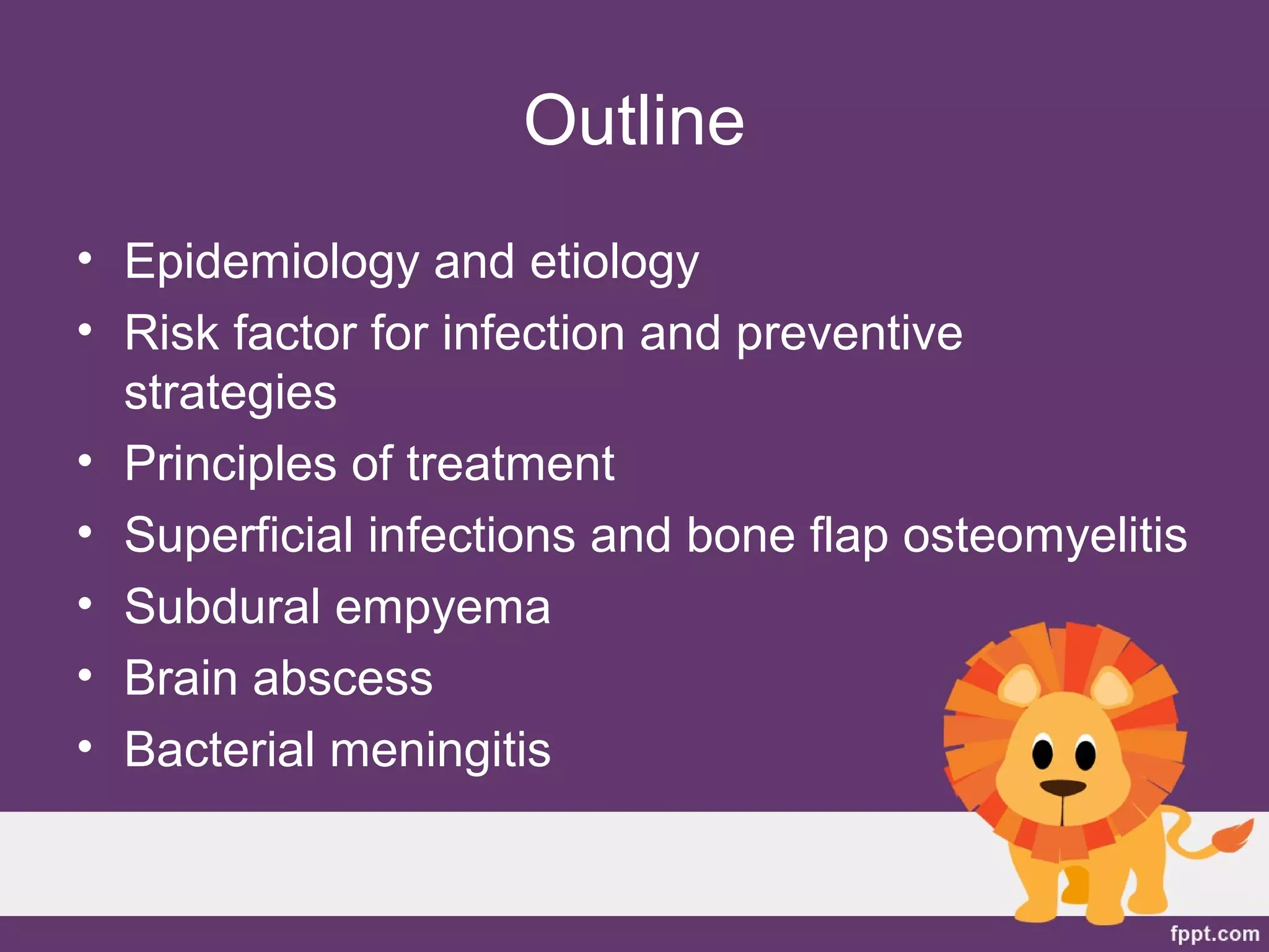040 Postoperative infection of the head and brain | PPT