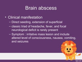 040 Postoperative infection of the head and brain | PPT