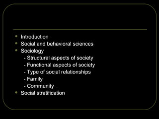 Social and Behavioral sciences | PPT