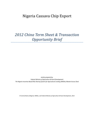 Nigeria cassava export | PDF | Commodities | Economy