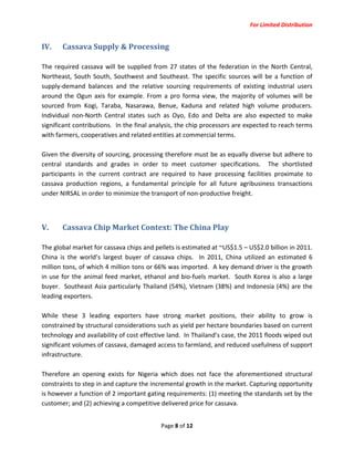 Nigeria cassava export | PDF | Commodities | Economy