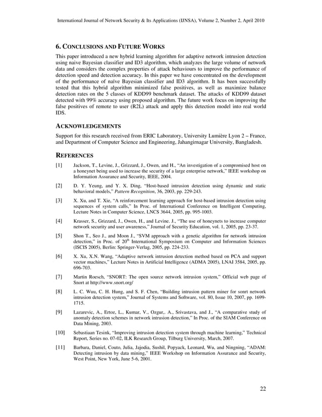 COMBINING NAIVE BAYES AND DECISION TREE FOR ADAPTIVE INTRUSION DETECTION | PDF