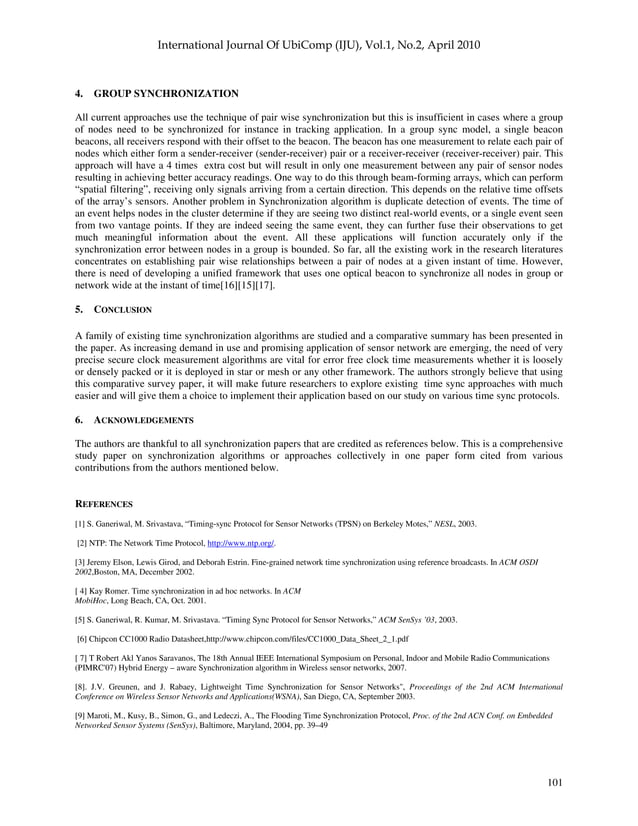 Time Synchronization In Wireless Sensor Networks A Survey Pdf