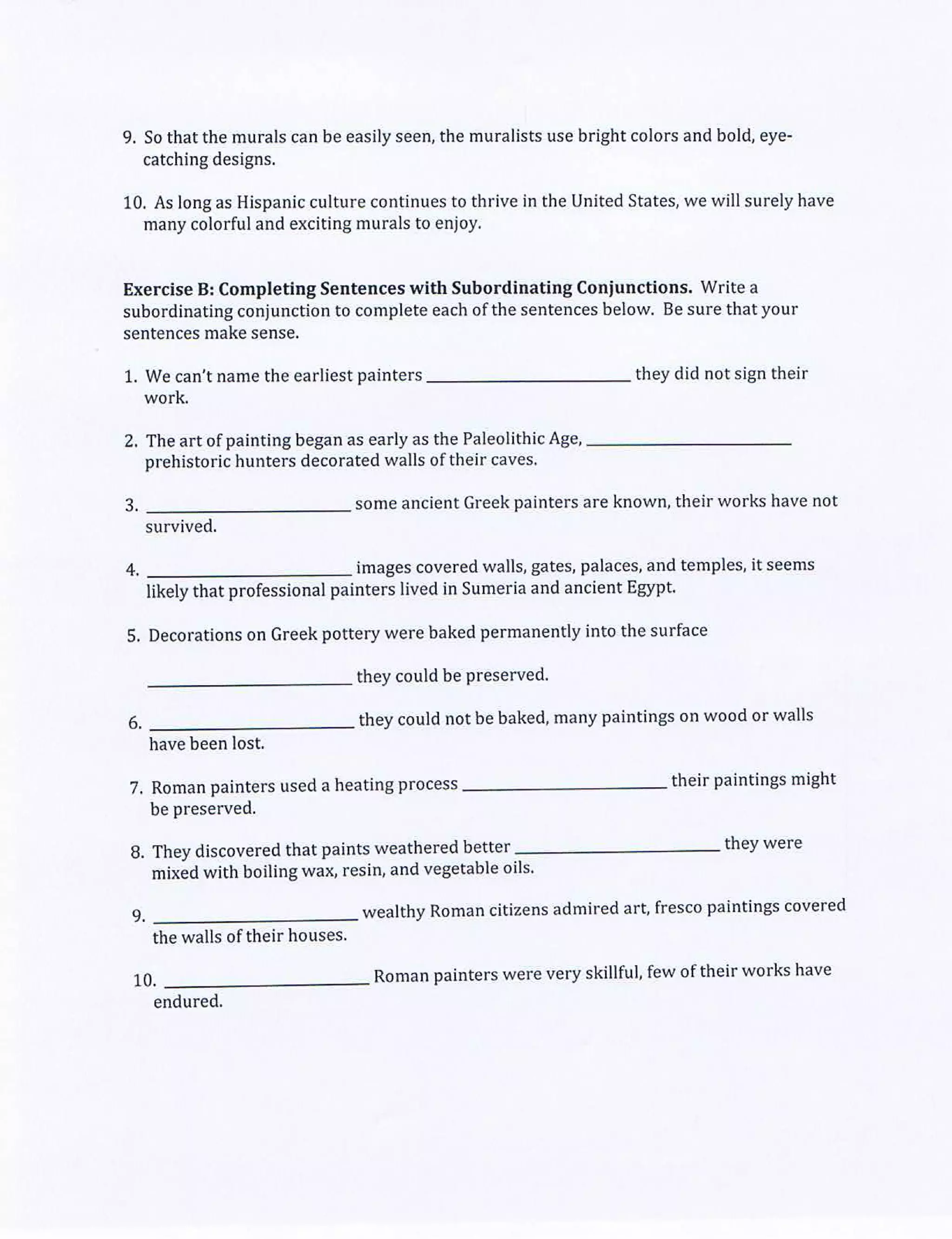 Subordinating and Coordinating Conjunctions practice | PDF