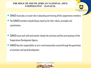 Prof D. R. Thakhathi: The Role of Cooperatives as agents of rural ...