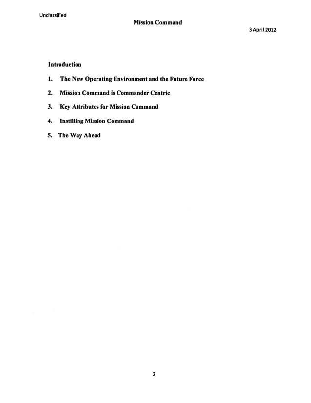 CJCS Mission Command White Paper 2012 | PDF