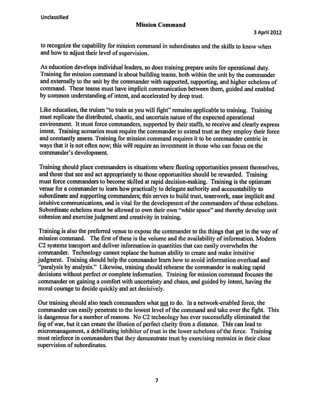 CJCS Mission Command White Paper 2012 | PDF