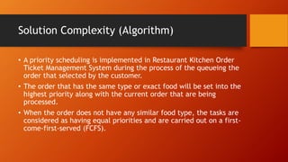 Restaurant Kitchen Order Ticket Management System | PDF