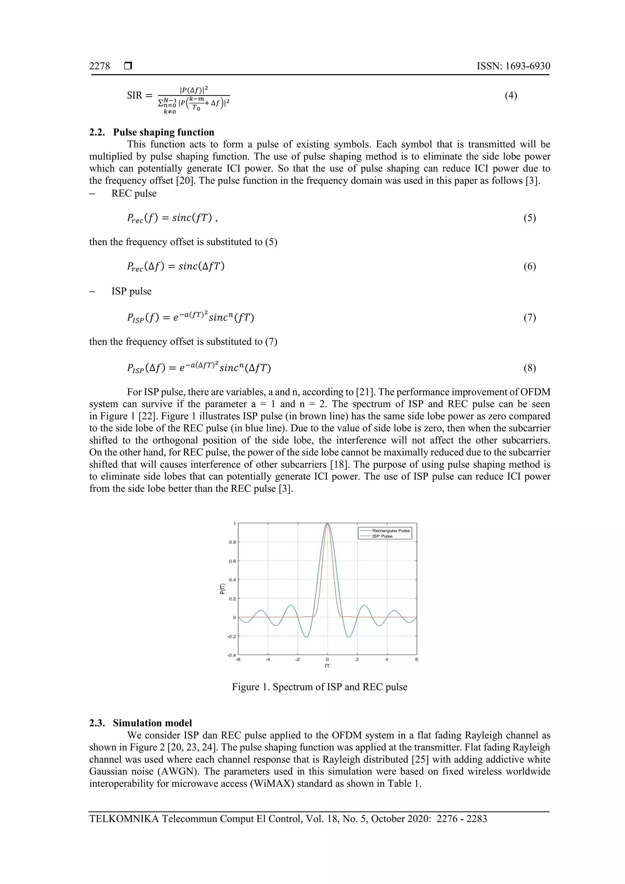 Pulse Shaping Methods For Inter Carrier Interference Reduction In Ofdm System Pdf