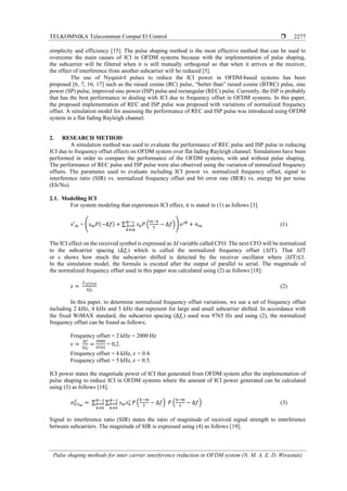 Pulse shaping methods for inter carrier interference reduction in OFDM system | PDF