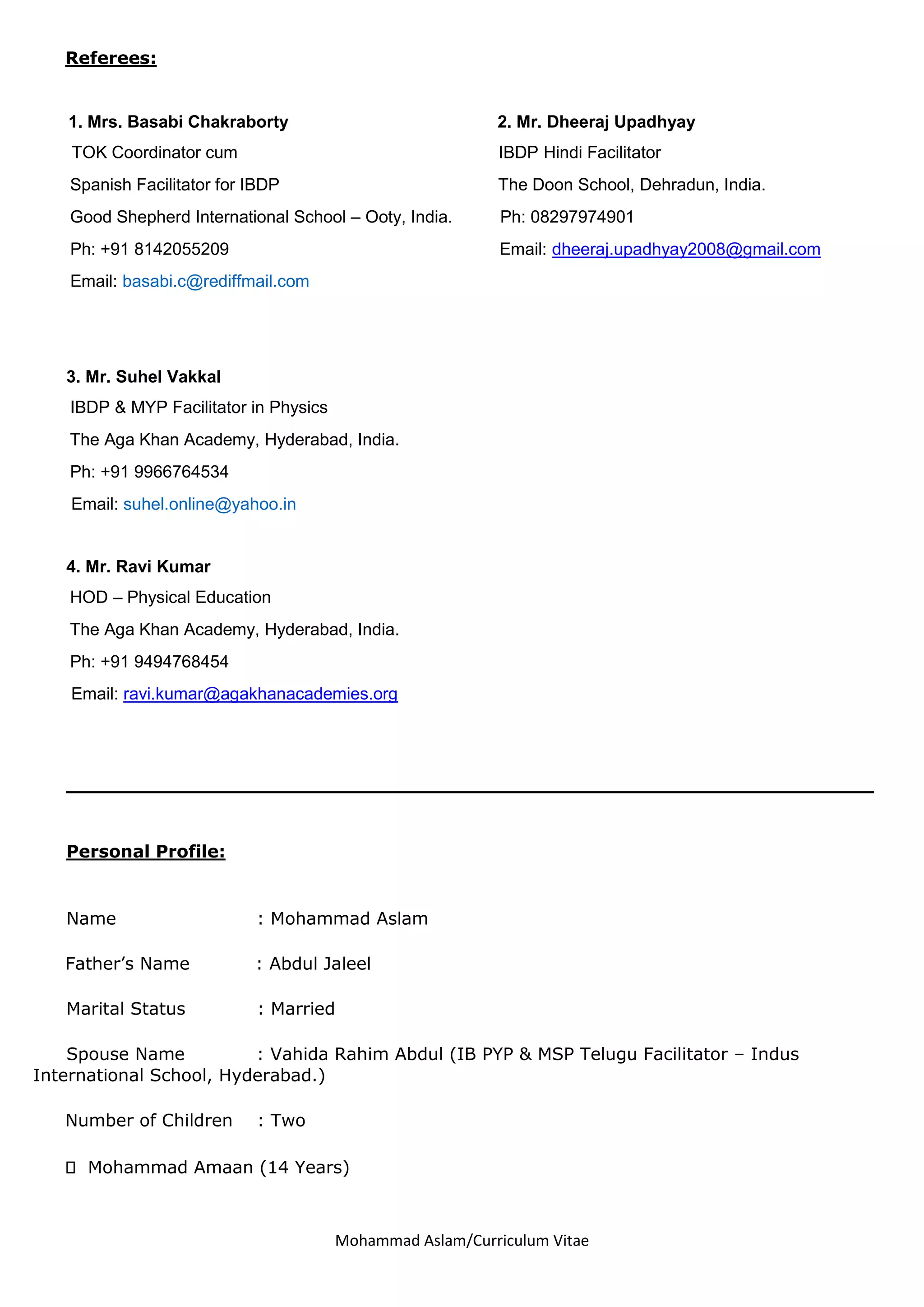 Mohammad_Aslam_CV | PDF