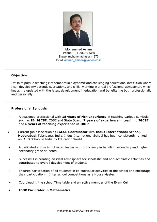 Mohammad_Aslam_CV | PDF