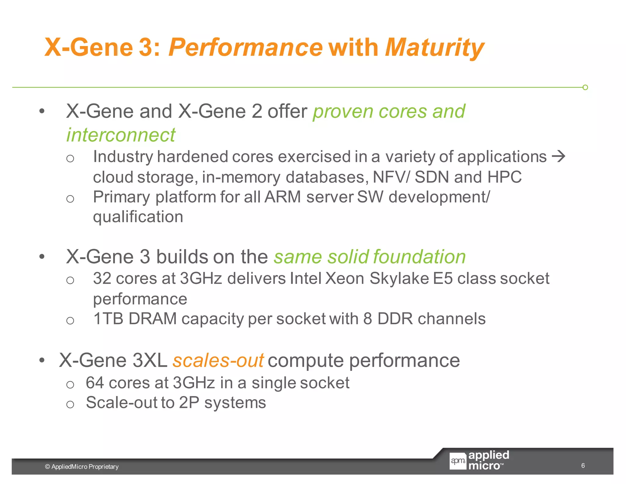 Open Server Summit 2016 : AppliedMicro Slides | PPT
