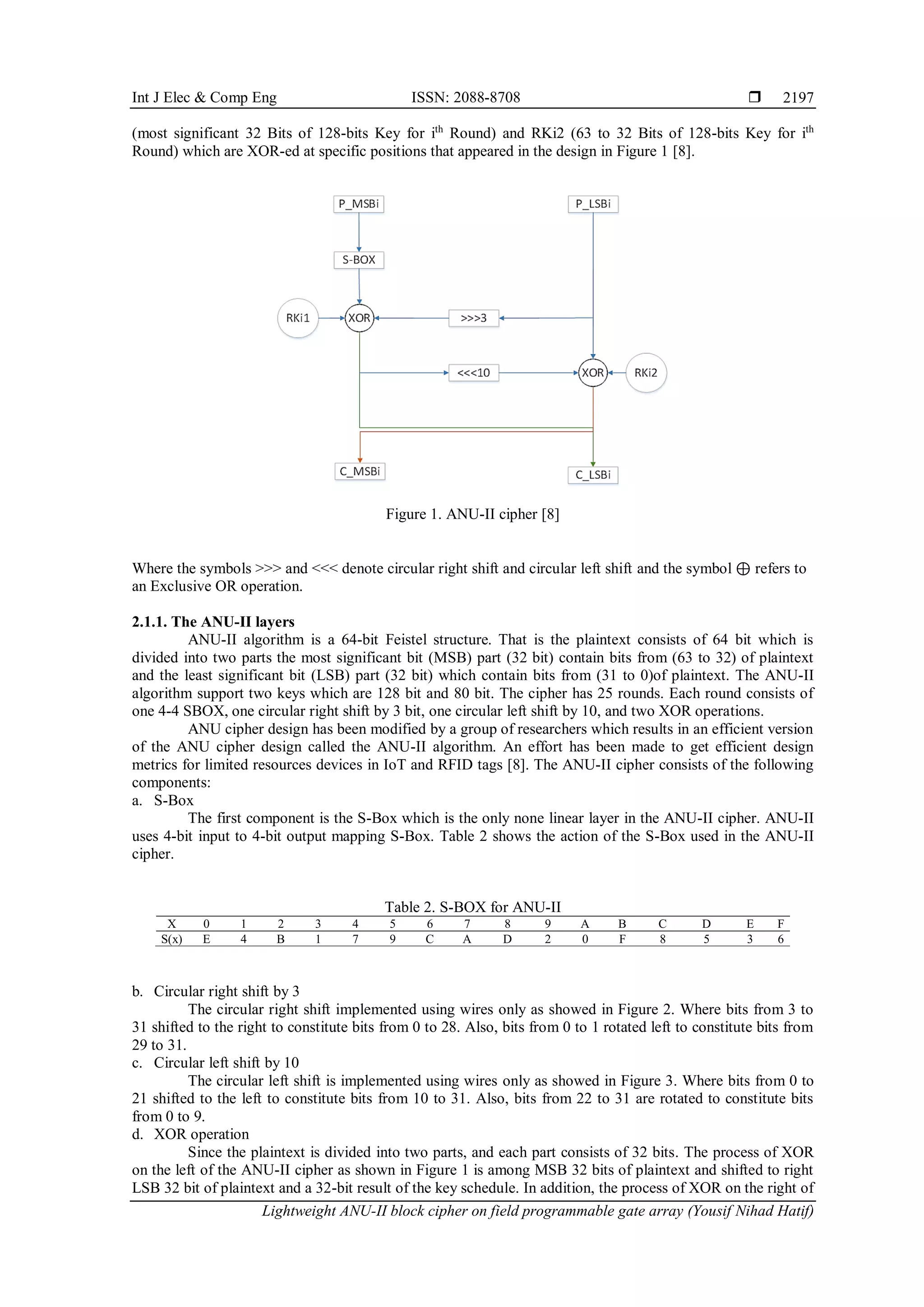 Lightweight ANU-II block cipher on field programmable gate array | PDF | Programming Languages ...