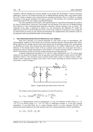 Development and Simulation of Stand Alone Photovoltaic Model Using Matlab/Simulink | PDF