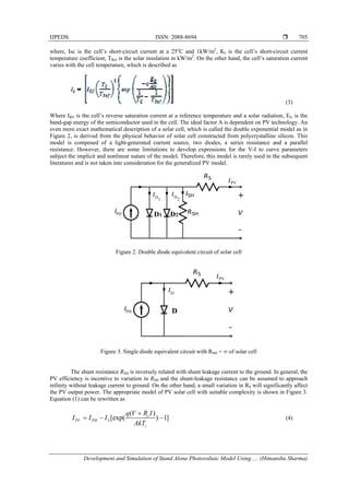 Development and Simulation of Stand Alone Photovoltaic Model Using Matlab/Simulink | PDF