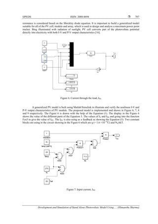 Development and Simulation of Stand Alone Photovoltaic Model Using Matlab/Simulink | PDF