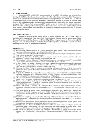 Development and Simulation of Stand Alone Photovoltaic Model Using Matlab/Simulink | PDF