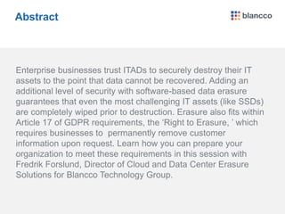 Meet GDPR ‘Right to Erasure’ Requirements: Erase Customer Data ...