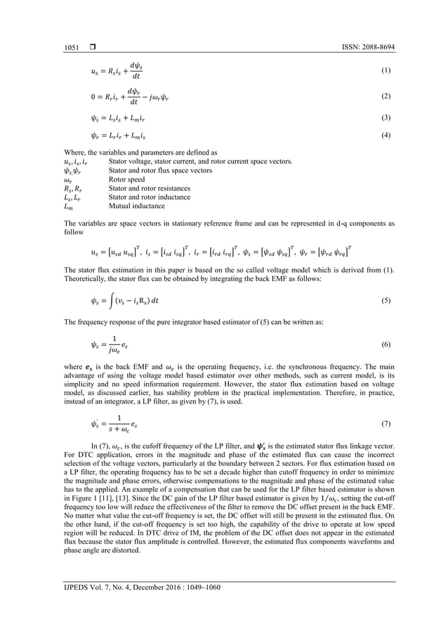 Improved Stator Flux Estimation For Direct Torque Control Of Induction Motor Drives Pdf