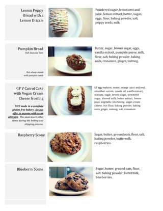 Bakery cheat sheet | PDF