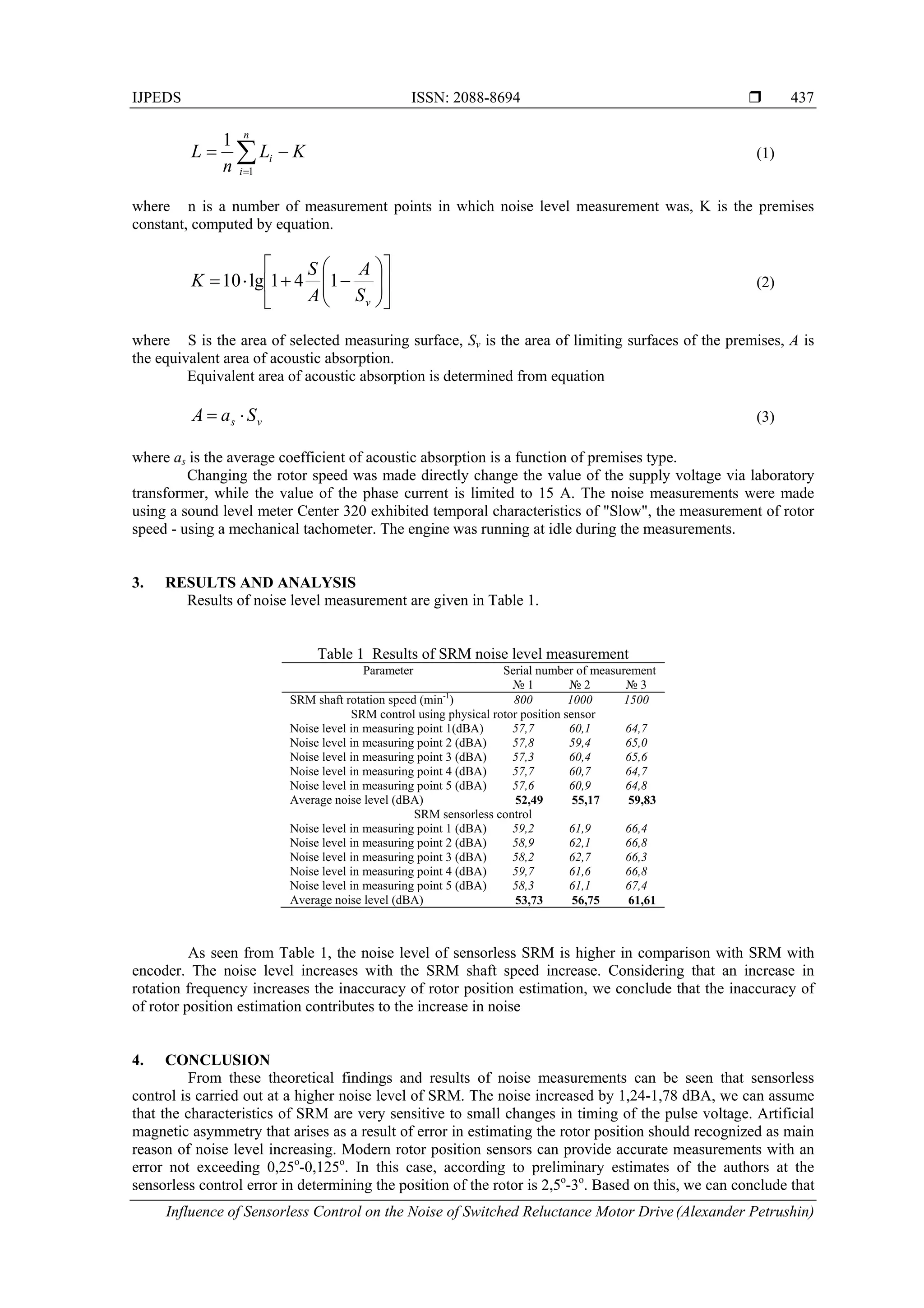 Influence of Sensorless Control on the Noise of Switched Reluctance Motor Drive | PDF | Physics ...
