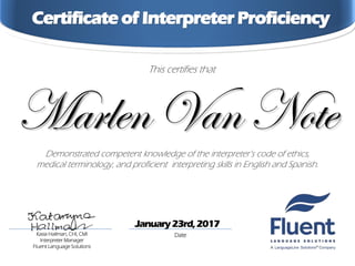 Certificate of Interpreter Proficiency | PDF
