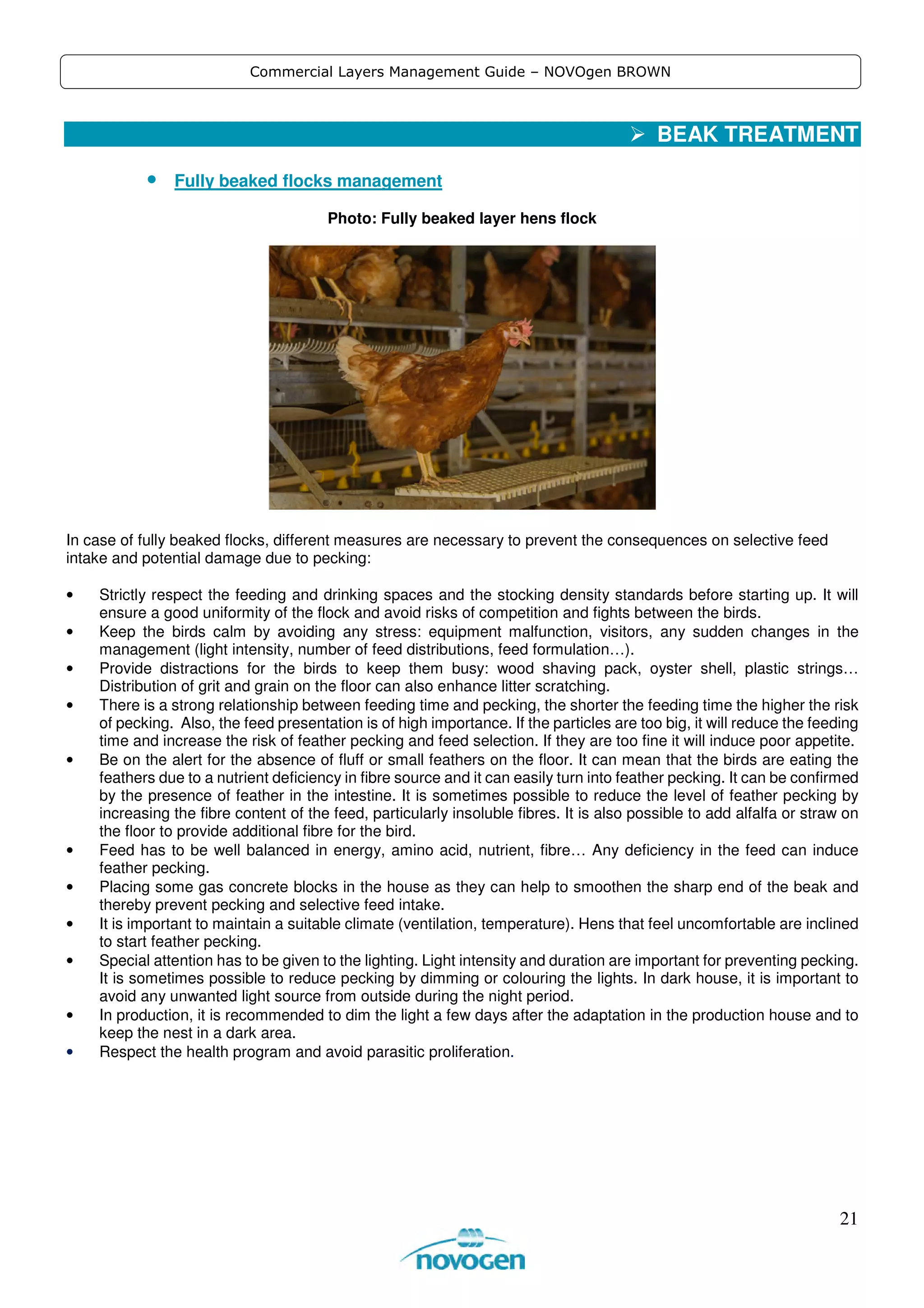 NOVOgen BROWN -- Commercial Layers Management Guide | PDF