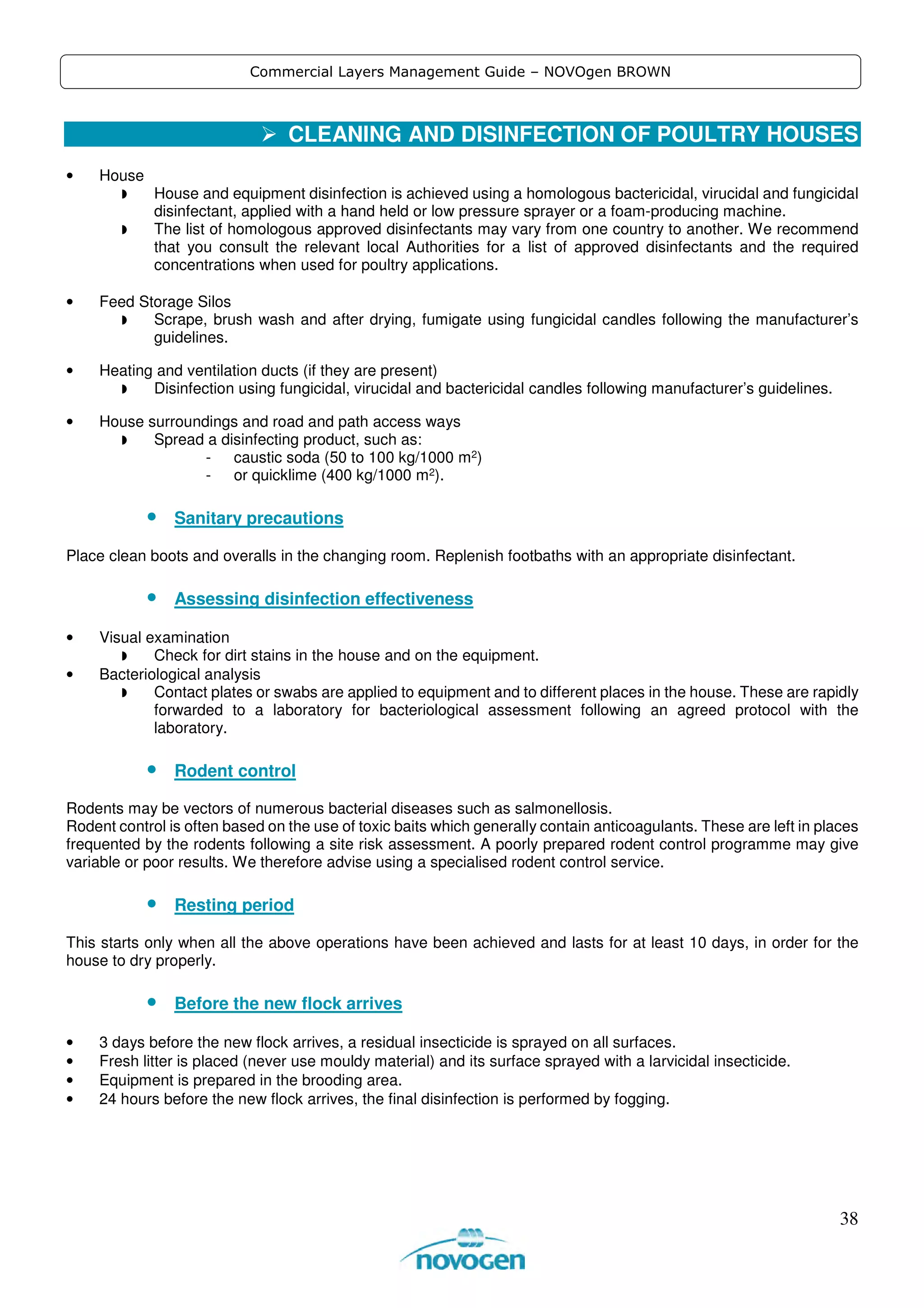 NOVOgen BROWN -- Commercial Layers Management Guide | PDF
