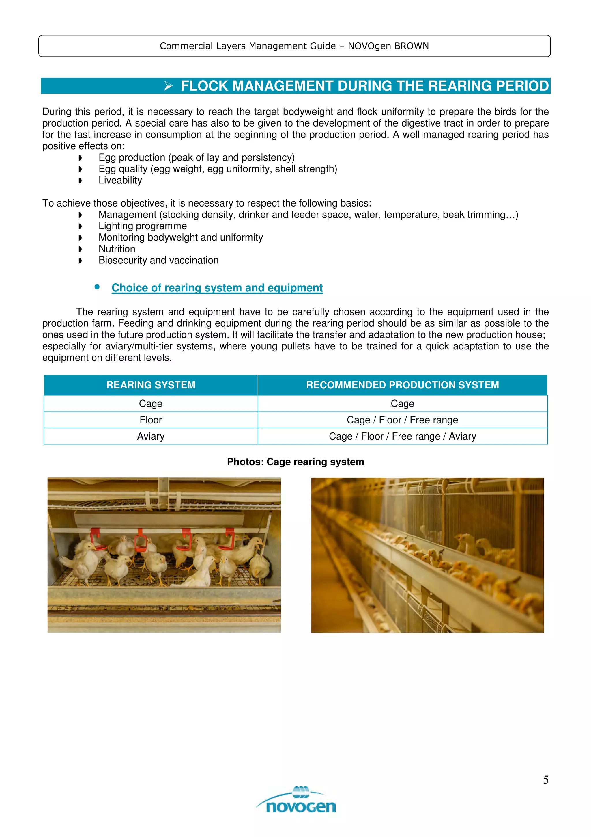 NOVOgen BROWN -- Commercial Layers Management Guide | PDF