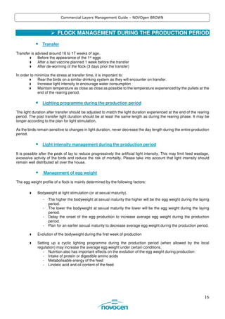 NOVOgen BROWN -- Commercial Layers Management Guide | PDF