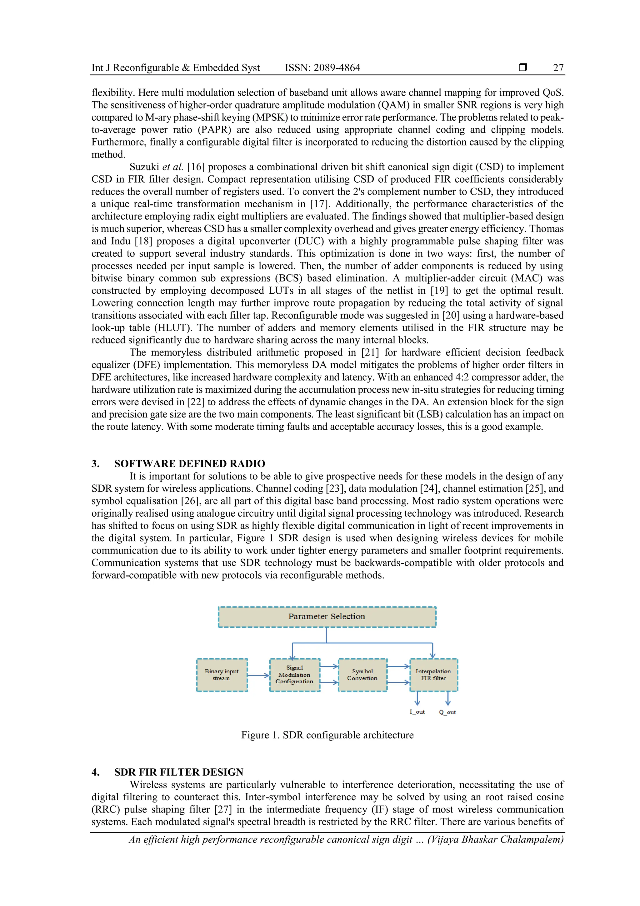 An efficient high performance reconfigurable canonical sign digit architecture for software ...
