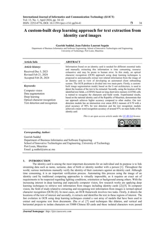 A custom-built deep learning approach for text extraction from identity ...