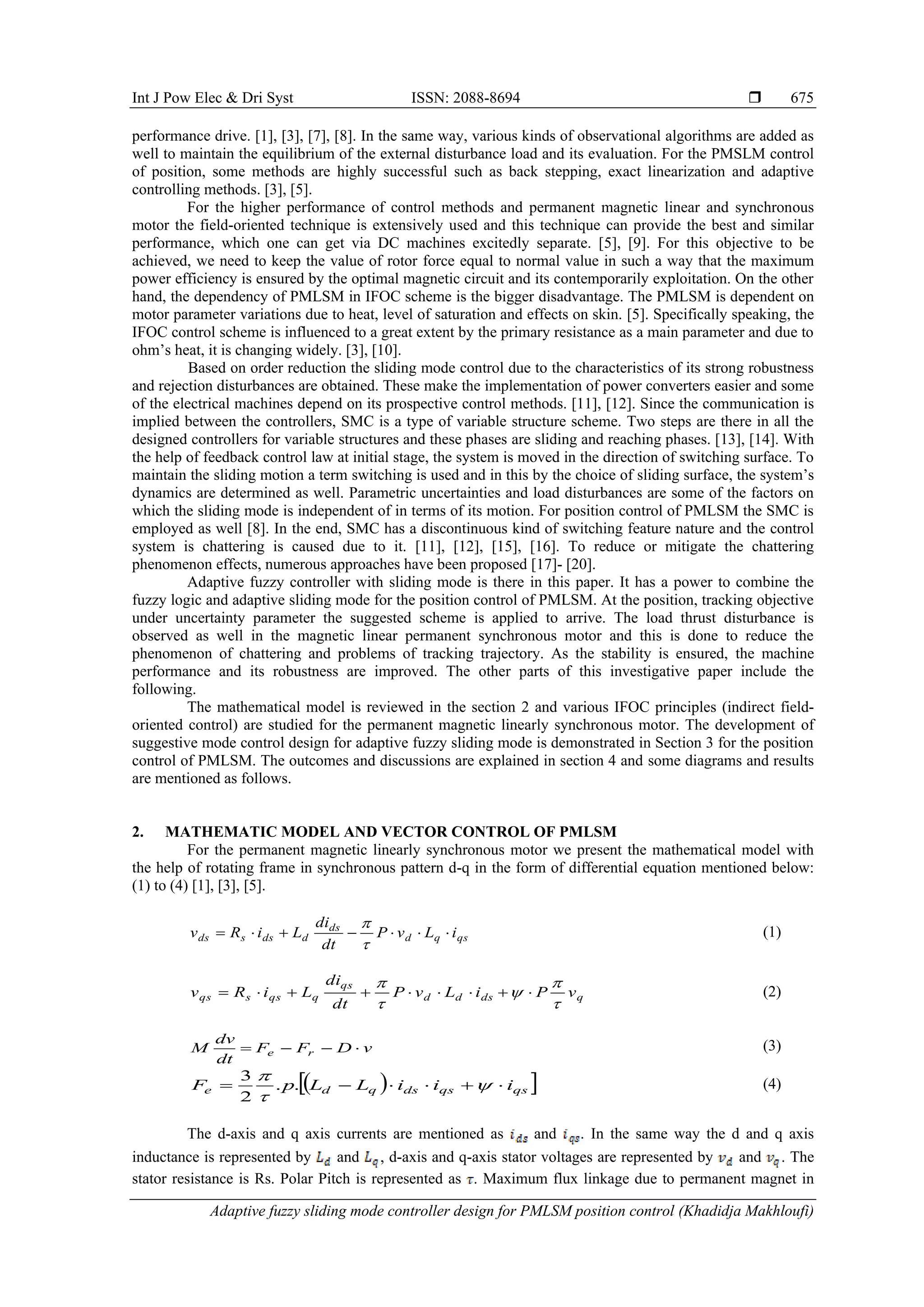 Adaptive fuzzy sliding mode controller design for PMLSM position control | PDF