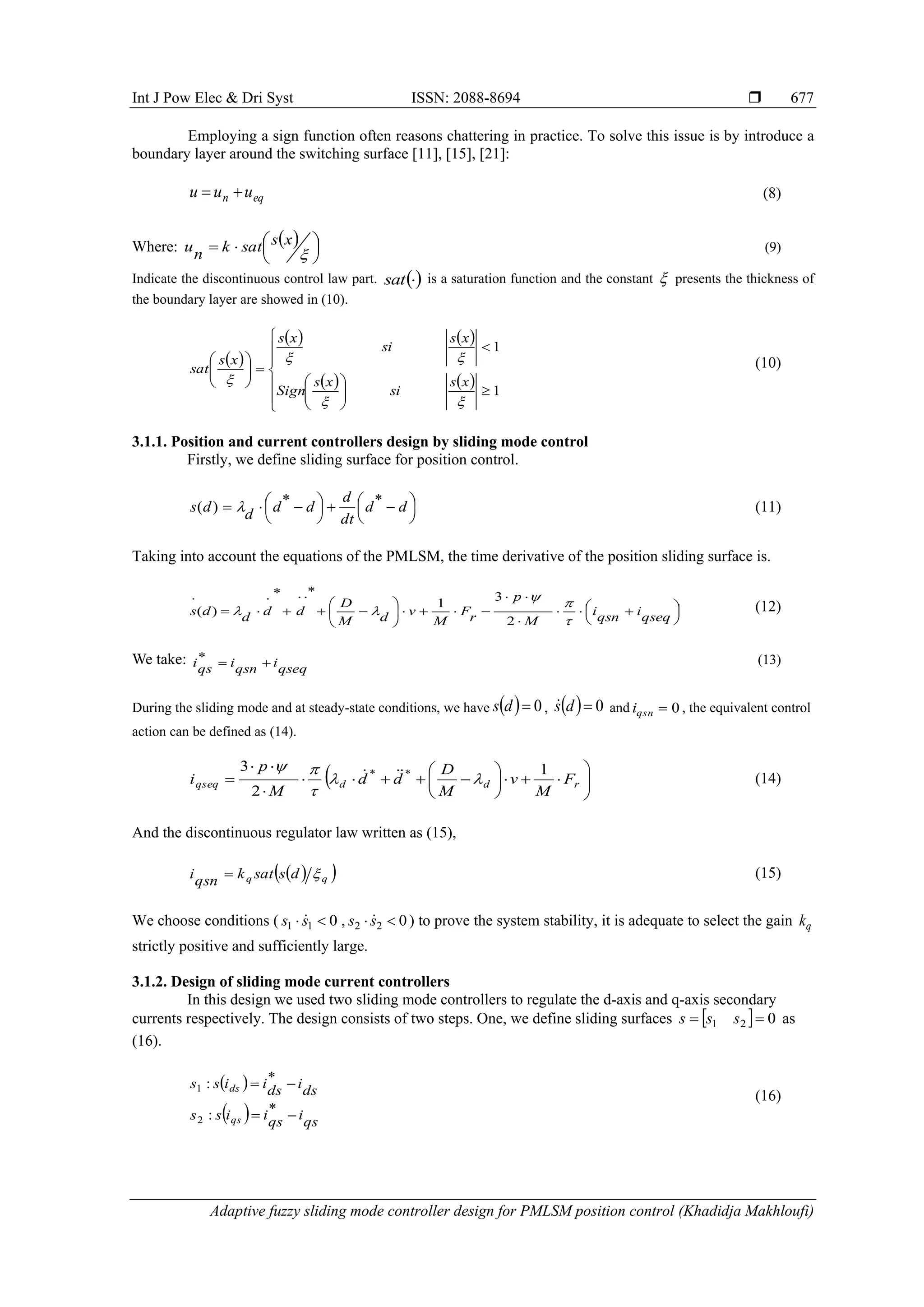 Adaptive fuzzy sliding mode controller design for PMLSM position control | PDF