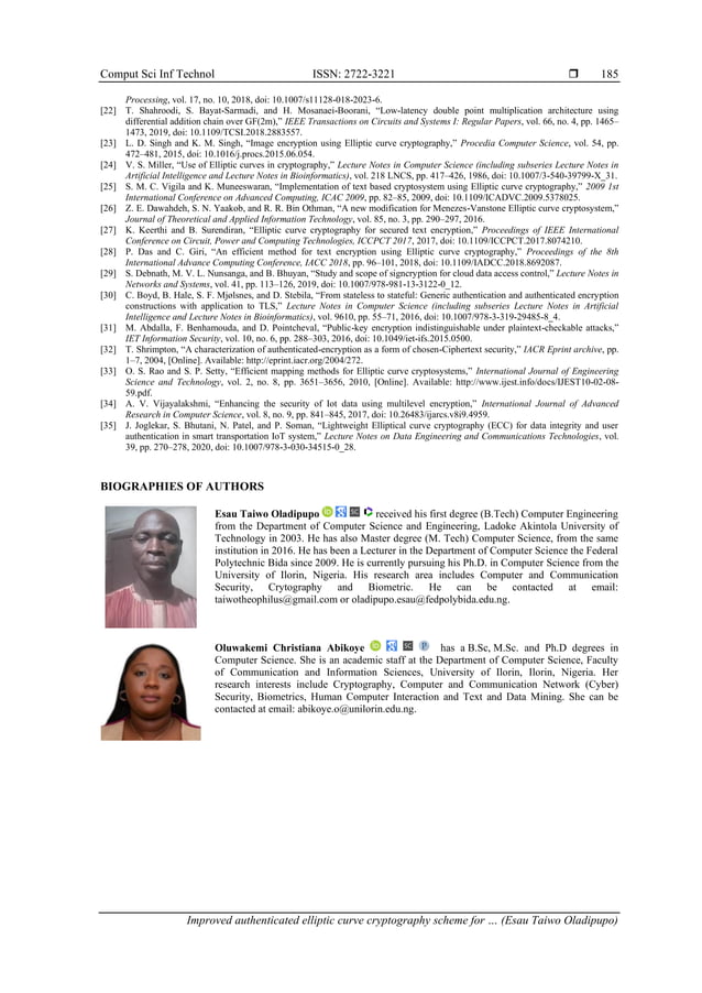 Improved authenticated elliptic curve cryptography scheme for resource starve applications | PDF