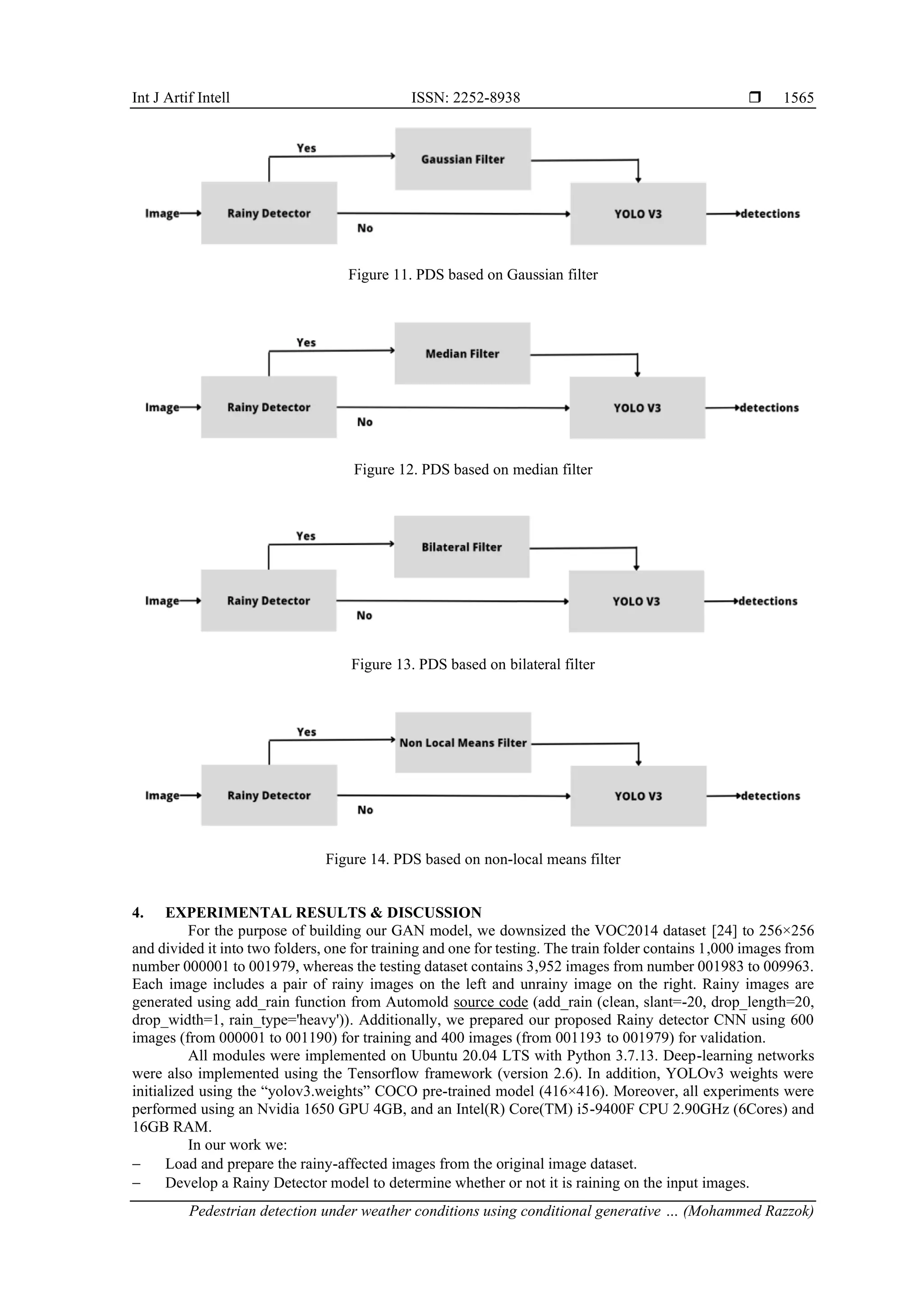 Pedestrian detection under weather conditions using conditional generative adversarial network | PDF