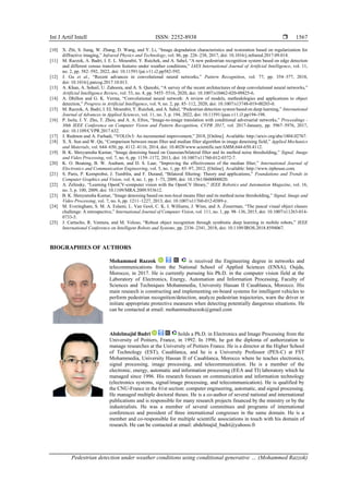 Pedestrian detection under weather conditions using conditional generative adversarial network | PDF