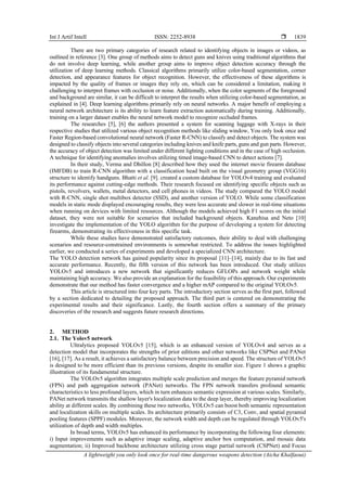 A lightweight you only look once for real-time dangerous weapons detection | PDF