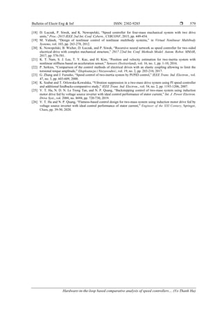 Hardware-in-the-loop based comparative analysis of speed controllers for a two-mass system using ...