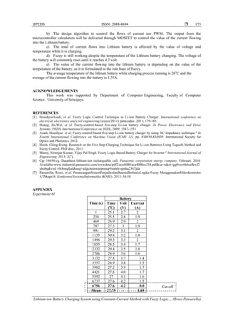 Lithium-ion Battery Charging System using Constant-Current Method with Fuzzy Logic based ...