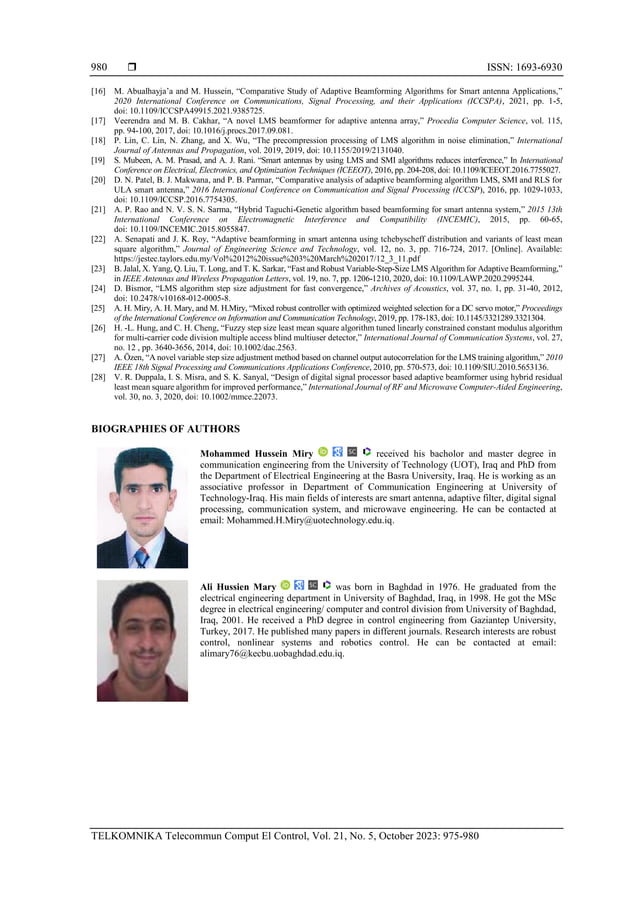 Efficient combined fuzzy logic and LMS algorithm for smart antenna | PDF Efficient combined fuzzy logic and LMS algorithm for smart antenna | PDF
