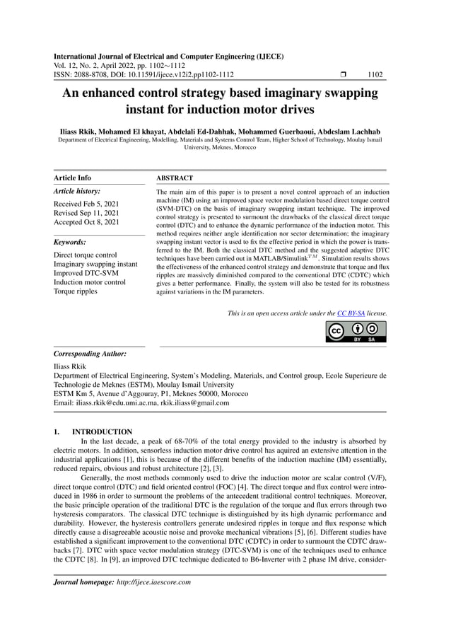 An enhanced control strategy based imaginary swapping instant for ...