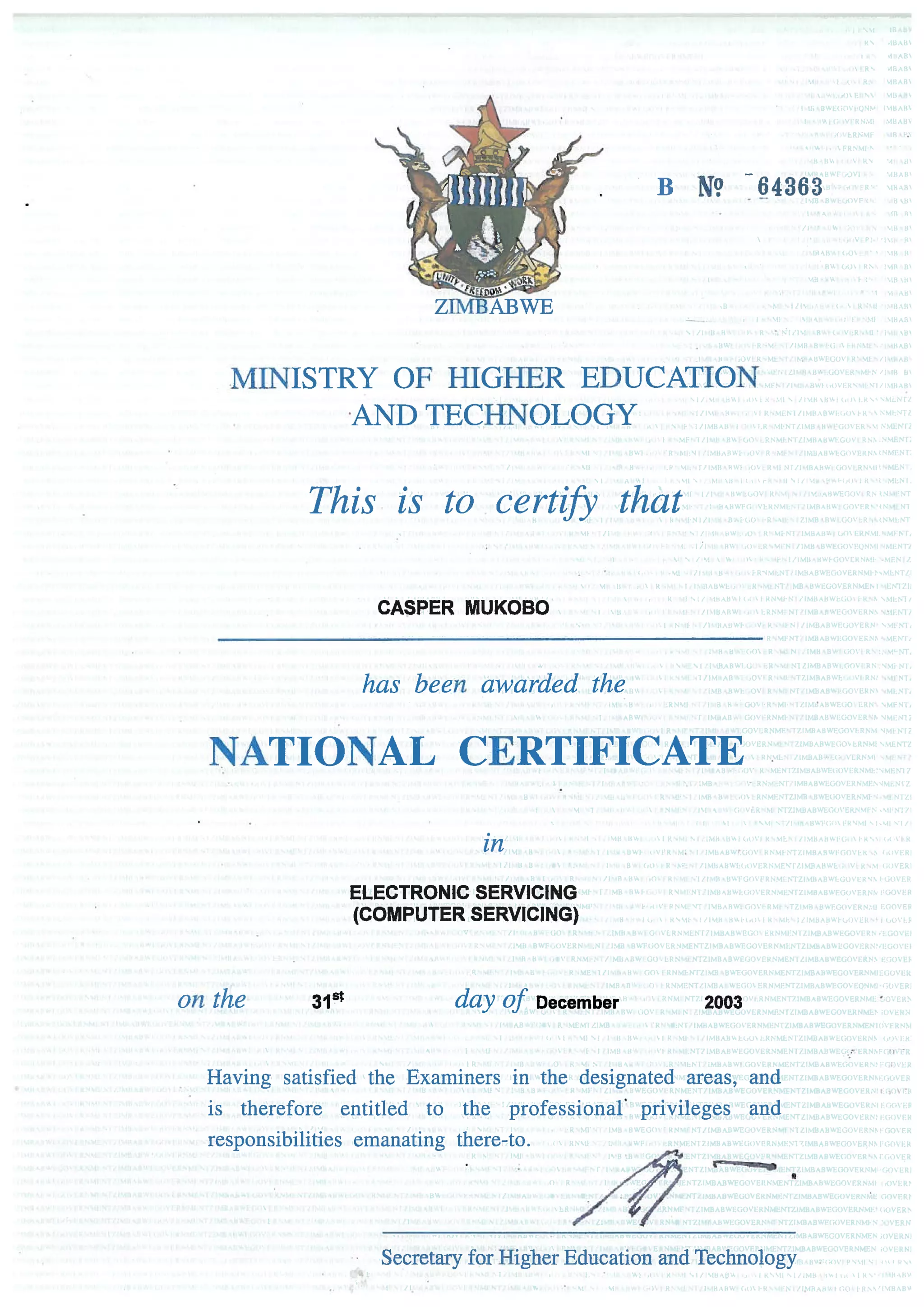 electronic servicing certificate.PDF