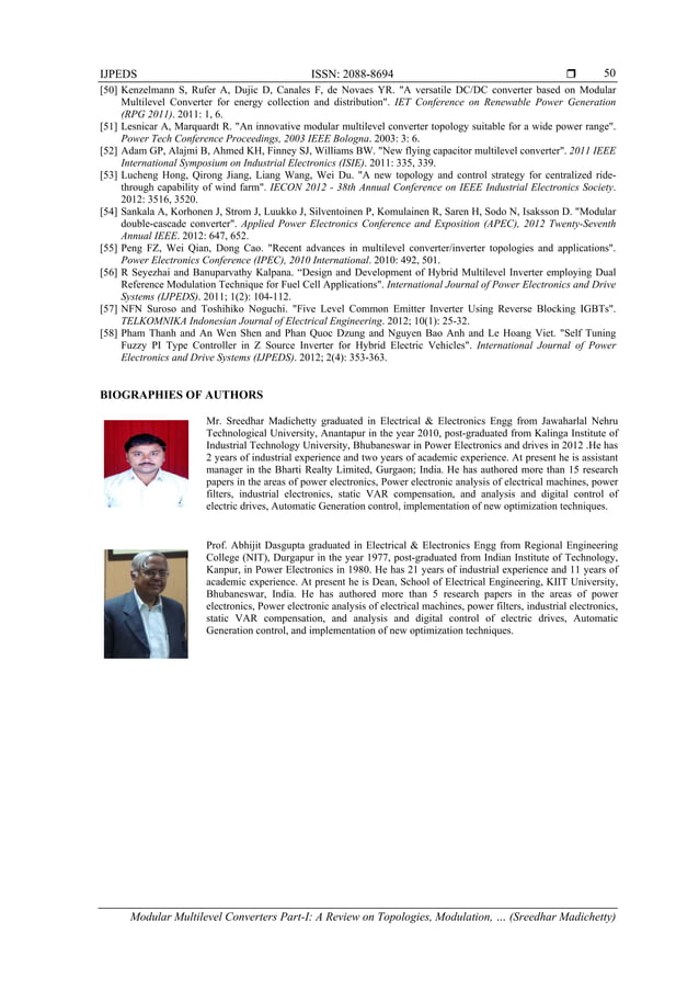 Modular Multilevel Converters Part-I: A Review on Topologies, Modulation, Modeling and Control ...