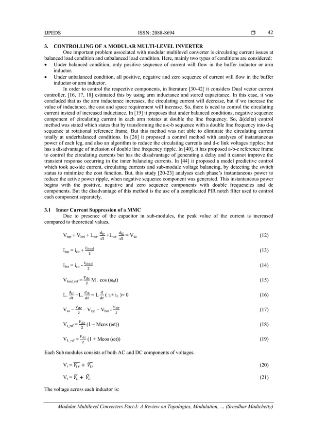 Modular Multilevel Converters Part I A Review On Topologies Modulation Modeling And Control