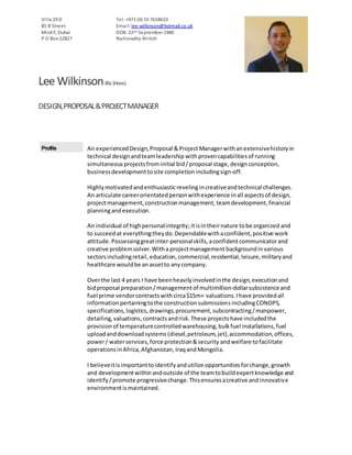 Lee Wilkinson CV | DOCX