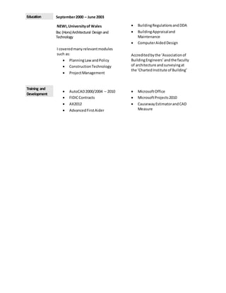 Lee Wilkinson CV | DOCX