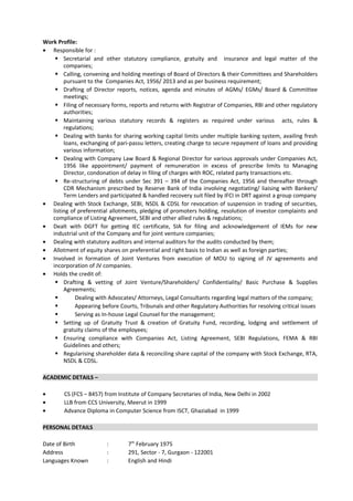 Shiv CV | DOC | Business Banking & Finance | Business